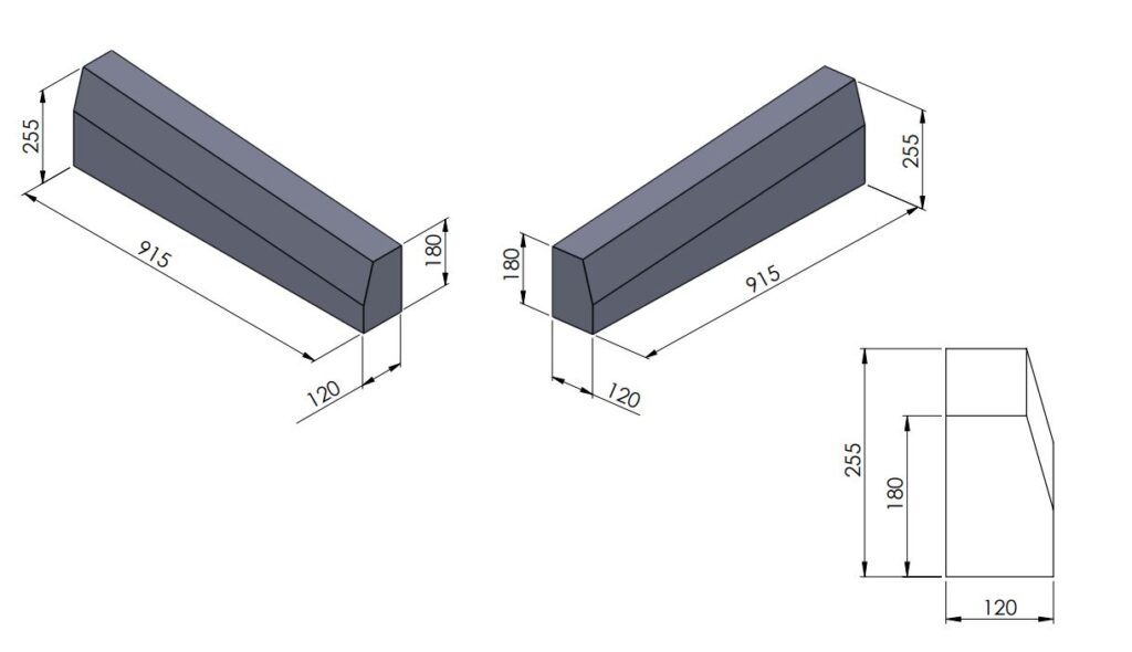 Drop Kerbs Left & Right (10x5 to 7x5) - Greaney Concrete